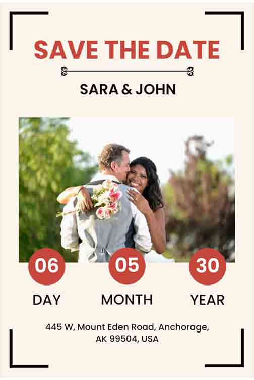 Save The Date Wedding Invitation Templates - Free | Editable