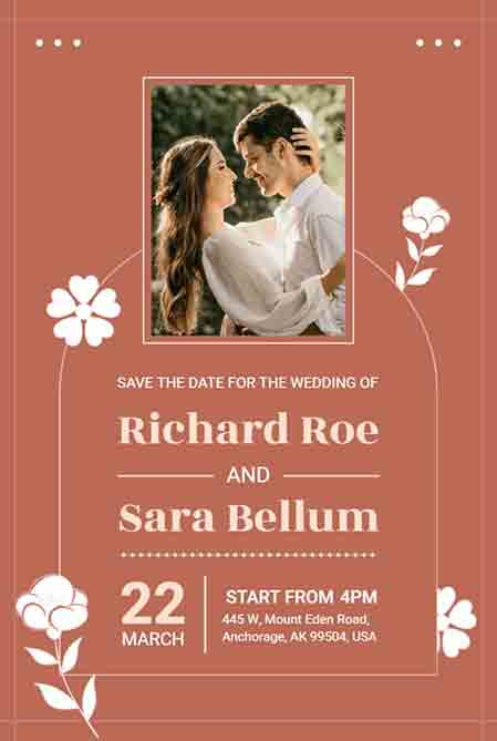 Save The Date Wedding Invitation Templates - Free | Editable
