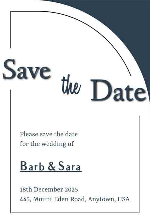 Save The Date Wedding Invitation Templates - Free | Editable