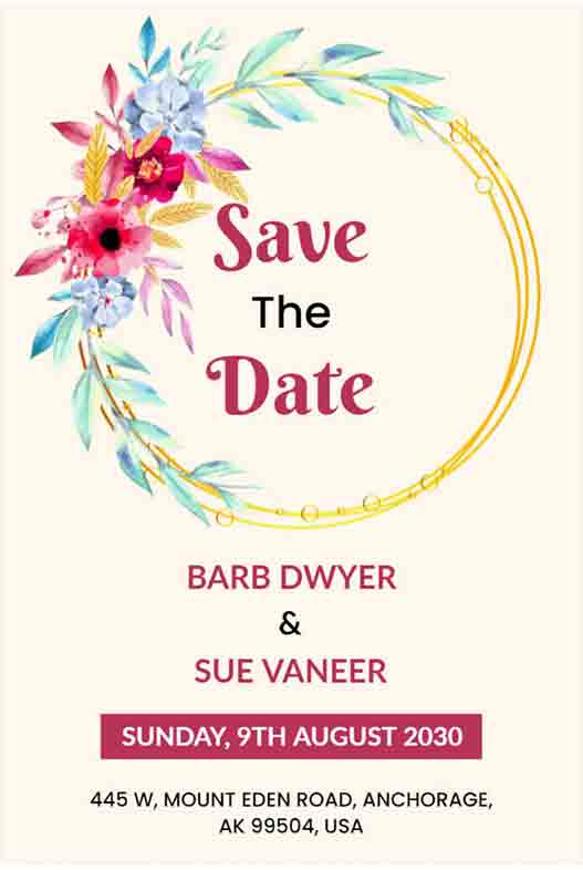 Save The Date Wedding Invitation Templates - Free | Editable