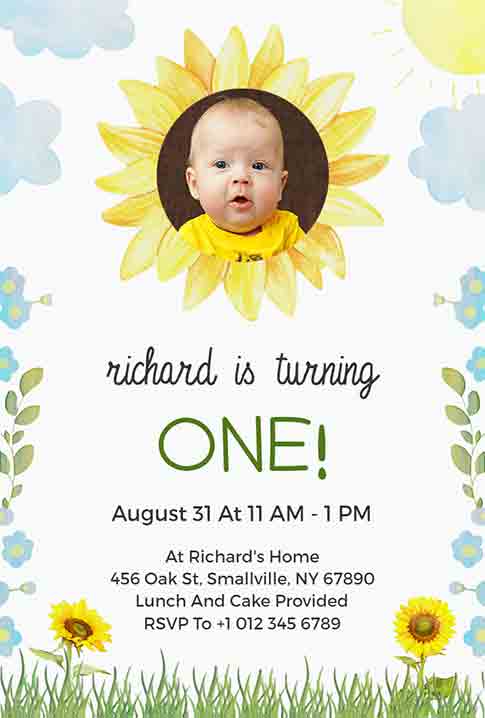 1st Birthday Invitation Templates - Free | Customizable