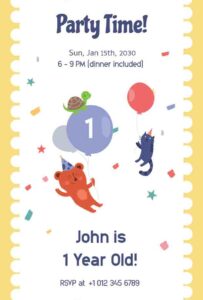 1st Birthday Invitation Templates - Free | Customizable