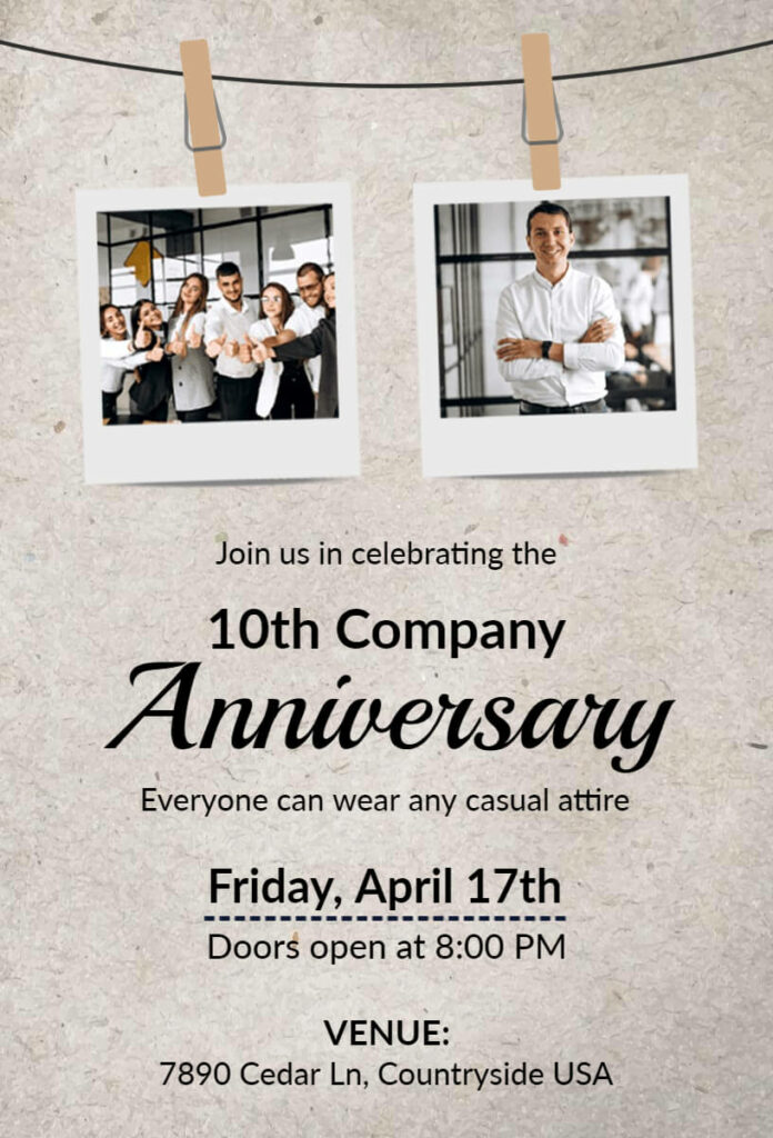 Free Editable Anniversary Invitation Templates