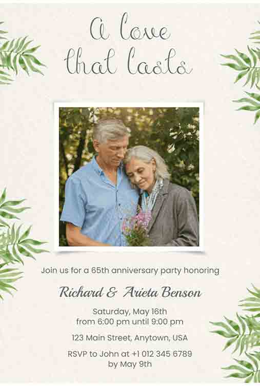 Free Printable Anniversary Invitations Templates