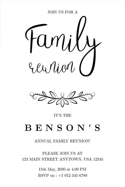 Family Reunion Invitation Templates – Free | Editable