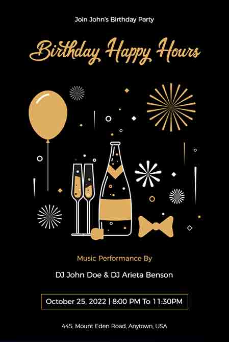 Happy Hour Invitation Templates – Free | Edit | Download