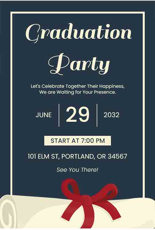 Graduation Party Invitation Templates - Free | Downloadable