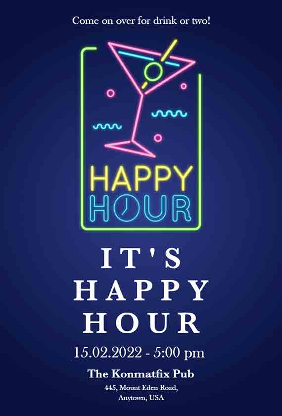 Happy Hour Invitation Templates – Free | Edit | Download