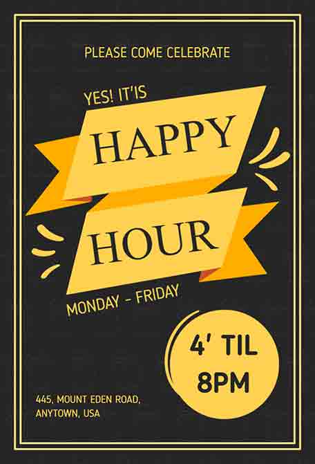 Happy Hour Invitation Templates – Free | Edit | Download