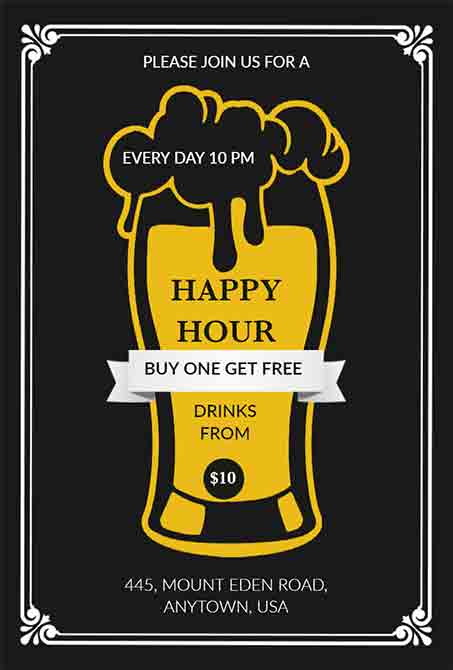 Happy Hour Invitation Templates – Free | Edit | Download