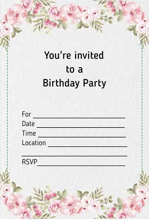 Blank Invitation Templates - Free | Editable | Printable