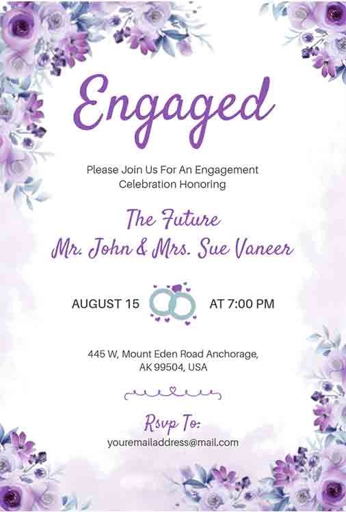Engagement Invitation Templates - Free | Editable | Printable
