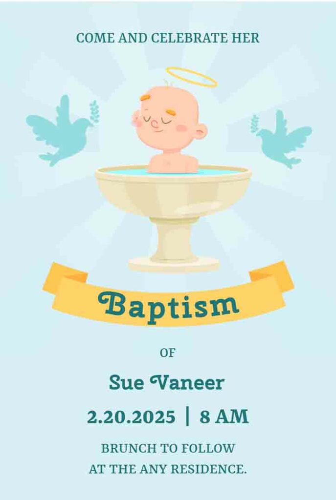 Baptism Invitation Templates - Free | Editable | Printable
