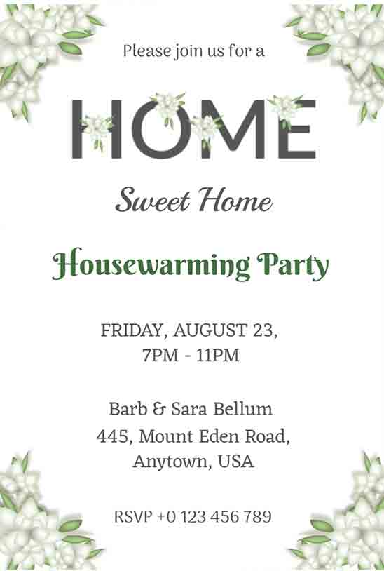 Housewarming Invitation Templates - Free | Edit | Print