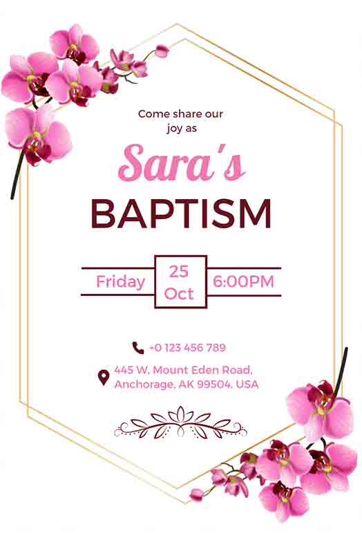 Baptism Invitation Templates - Free | Editable | Printable