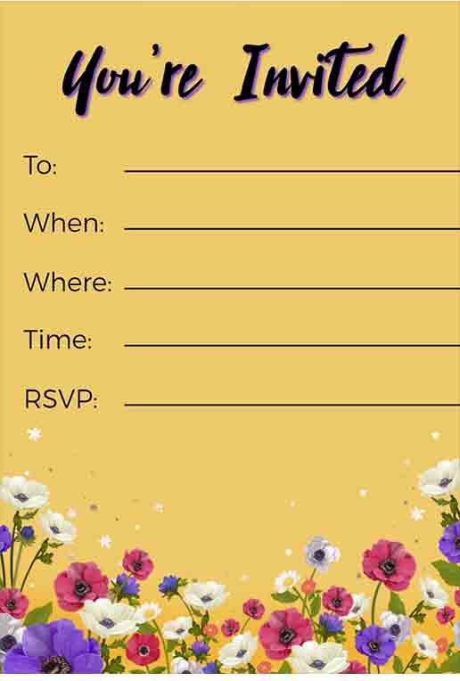 Blank Invitation Templates - Free | Editable | Printable