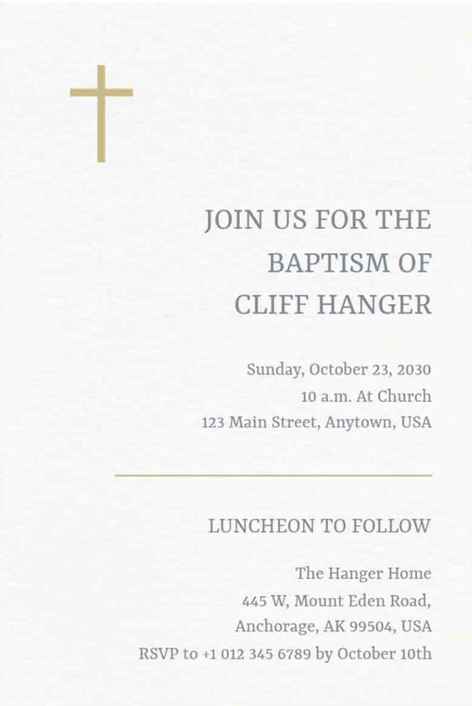 Baptism Invitation Templates - Free | Editable | Printable