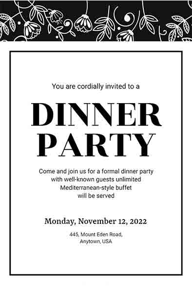 Formal Invitation Templates - Free | Editable | Printable