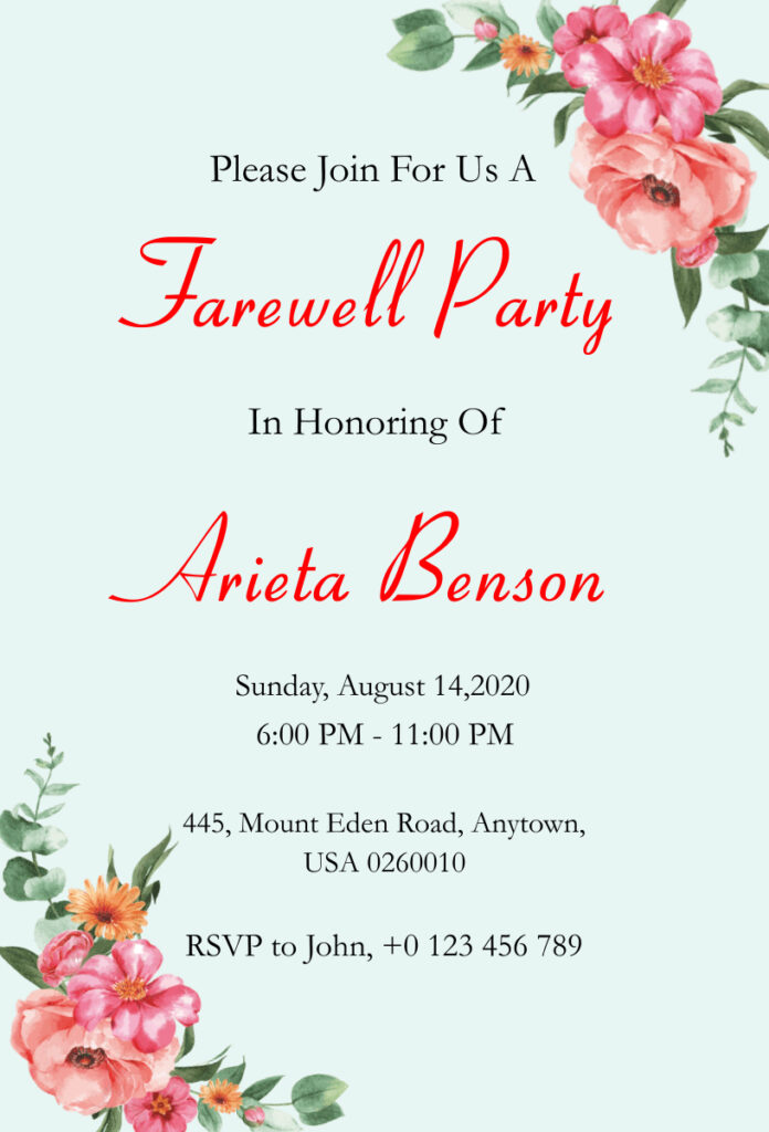 Good Bye Party Invitation Templates Design | Ideas & Tips