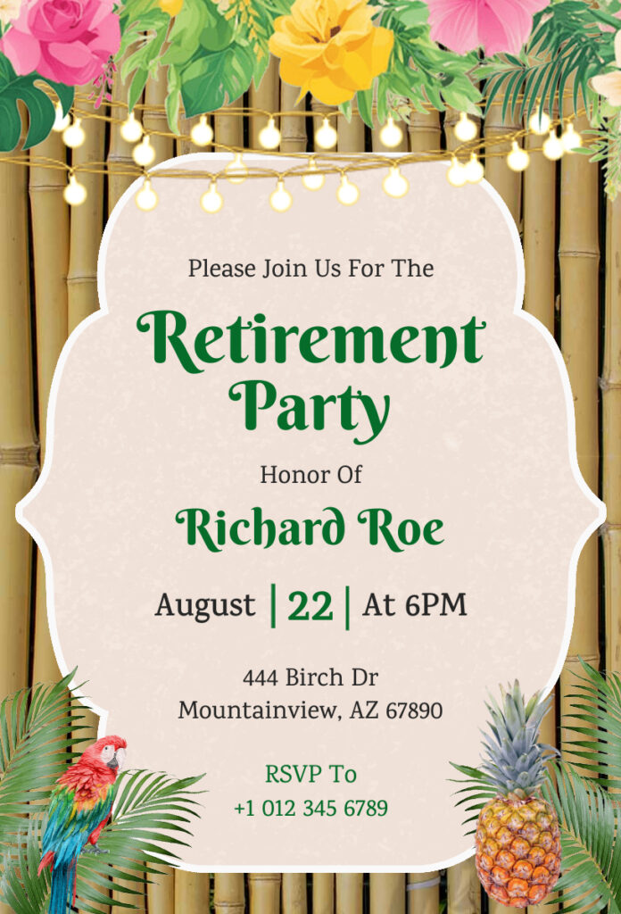 Hawaiian Retirement Invitation