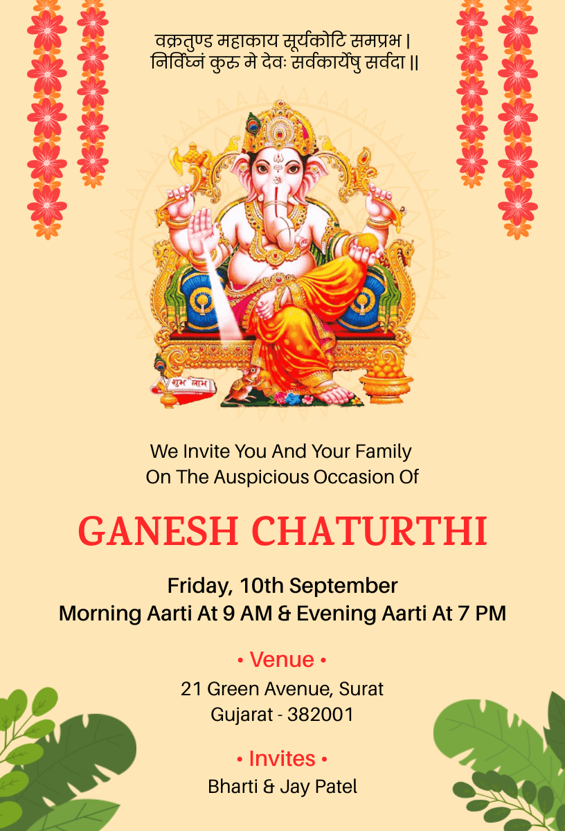 Ganesh Chaturthi Invitation Templates Design | Ideas & Tips