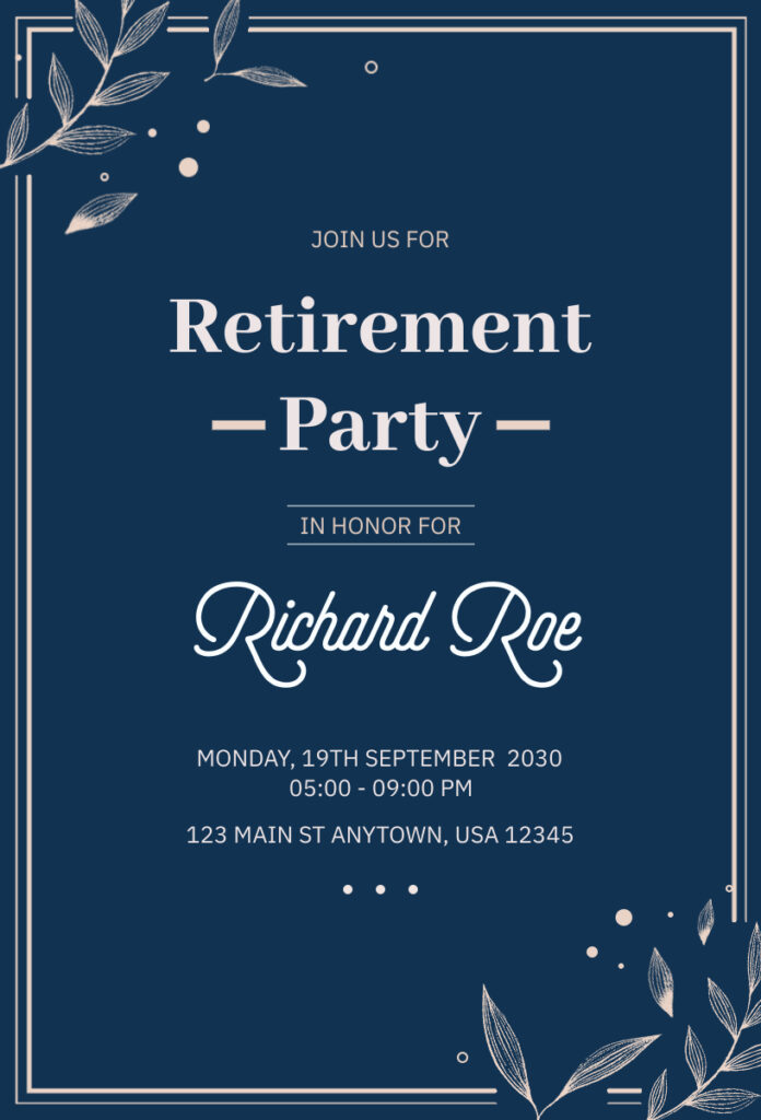 Retirement Invitation Templates Design | Ideas & Tips | PrinTable