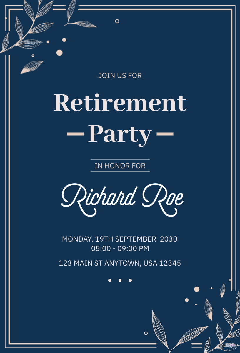 Retirement Invitation Templates Design | Ideas & Tips | PrinTable