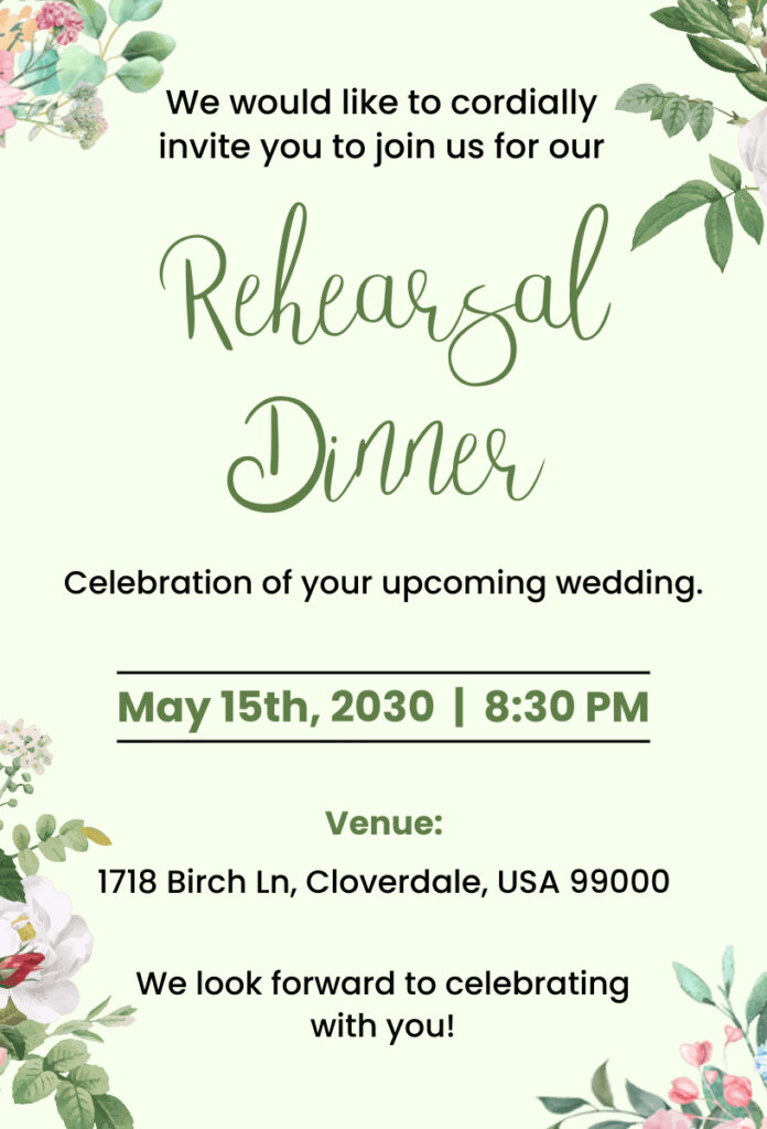 Rehearsal Dinner Invitation Templates | Design | Ideas & Tips