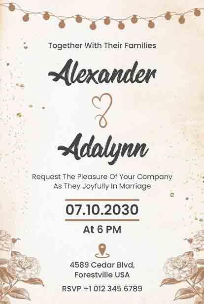 Rustic Wedding Invitation Templates - Free | Downloadable