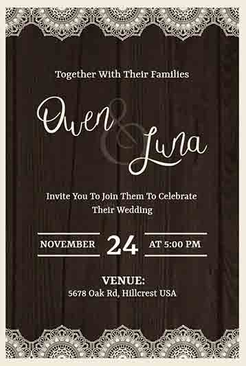 Rustic Wedding Invitation Templates - Free | Downloadable