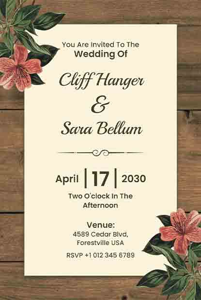 Rustic Wedding Invitation Templates - Free | Downloadable