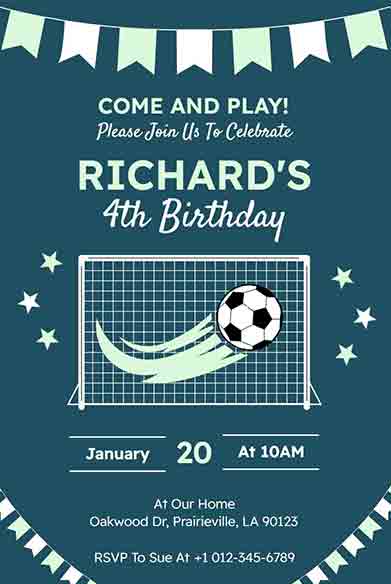 Football Invitation Templates - Free | Download | Customize