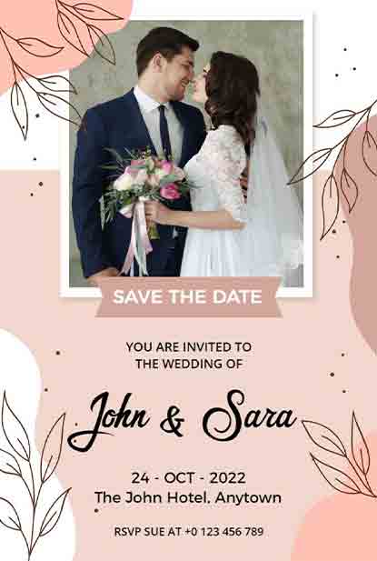 Photo Wedding Invitation Templates - Free | Customizable