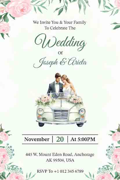 Floral Wedding Invitation Templates - Free | Edit | Download