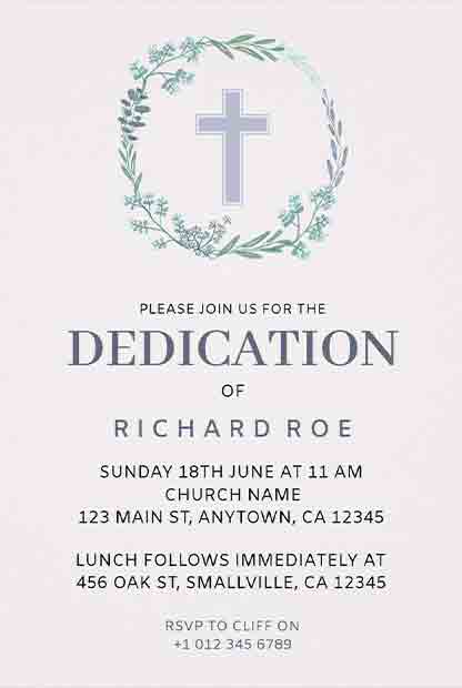 Church Dedication Ceremony Invitation Letter