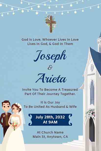 Christian Wedding Invitation Templates - Free | Customizable