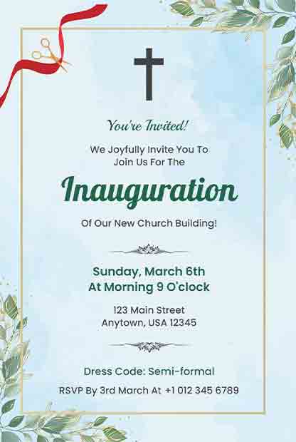 Dedication Sample Church Invitation Letters Trinity Wesleyan Church