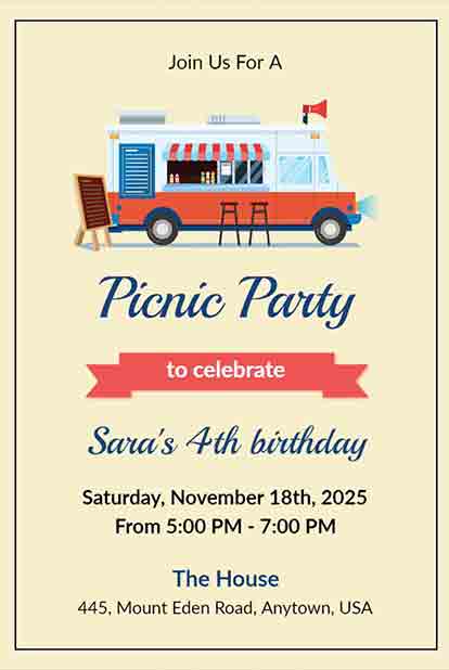 Printable Picnic Invitations