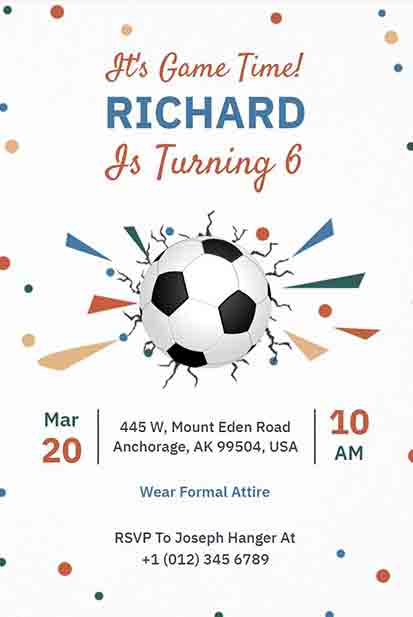 Football Invitation Templates - Free | Download | Customize