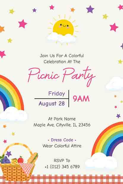Picnic Invitation Templates - Free | Editable | Printable
