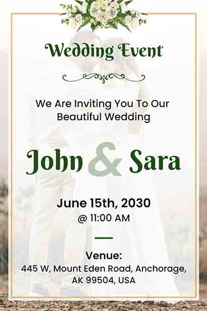 Floral Wedding Invitation Templates - Free | Edit | Download
