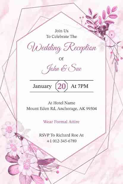 Wedding Reception Invitation Templates - Free | Downloadable
