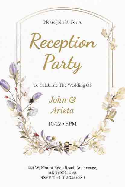 Wedding Reception Invitation Templates - Free | Downloadable