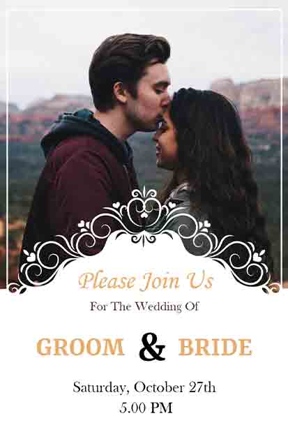 White And Gold Wedding Invitation Templates - Free | Edit