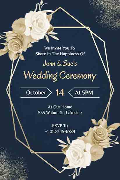 Blue Wedding Invitation Templates - Free | Edit | Download