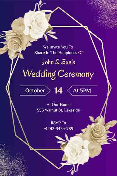 Purple Wedding Invitation Templates - Free | Customizable