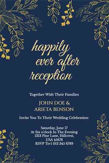 Wedding Reception Invitation Templates - Free | Downloadable