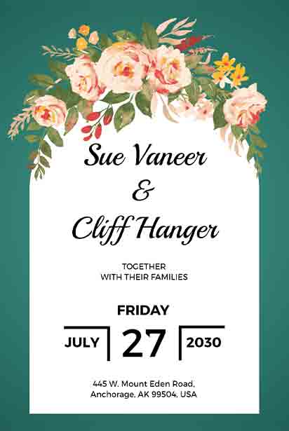 Green Wedding Invitation Templates - Free | Edit | Download