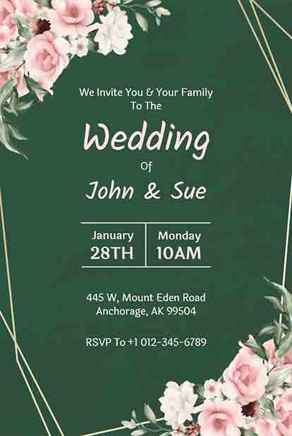 Floral Wedding Invitation Templates - Free | Edit | Download