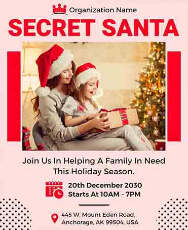 Secret Santa Invitation Templates - Free | Downloadable